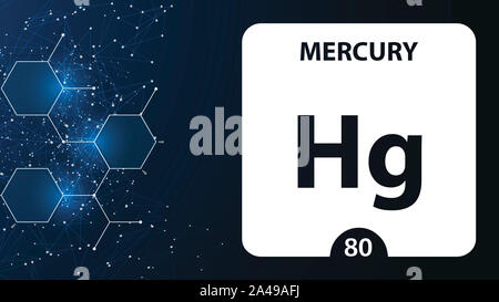 Mercury Hg chemical element. Mercury Sign with atomic number. Chemical ...