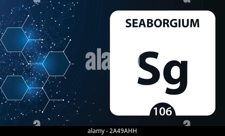 Seaborgium Sg chemical element. Seaborgium Sign with atomic number ...