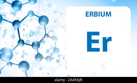Erbium chemical element, Sign with atomic number and atomic weight ...