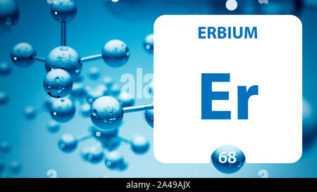 Erbium Er chemical element. Erbium Sign with atomic number. Chemical 68 ...