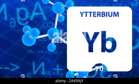 Ytterbium Yb chemical element. Ytterbium Sign with atomic number ...