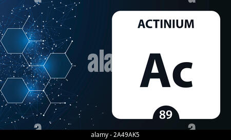 Actinium Ac chemical element. Actinium Sign with atomic number ...