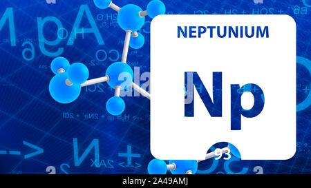 Neptunium Np chemical element. Neptunium Sign with atomic number ...