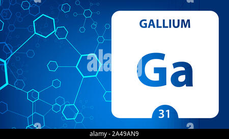 Gallium Ga chemical element. Gallium Sign with atomic number. Chemical ...