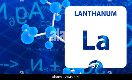 Lanthanum La chemical element. Lanthanum Sign with atomic number ...