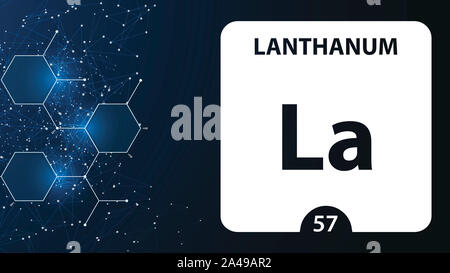 Lanthanum La chemical element. Lanthanum Sign with atomic number ...
