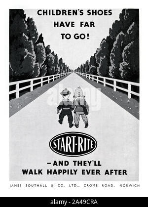 START-RITE childrens shoe advert about 1950 Stock Photo - Alamy