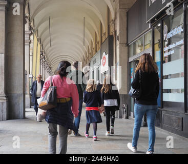TURIN, ITALY - CIRCA OCTOBER 2019: People in the city centre Stock ...