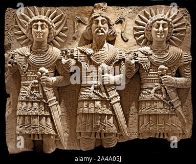 The moon god Aglibol and his left the sun god Malakbel located in Wadi ...