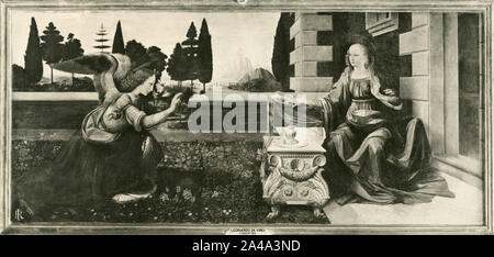 Leonardo Da Vinci Annunciation Black And White