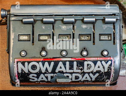 old fashioned Bus ticket dispenser machine Stock Photo - Alamy