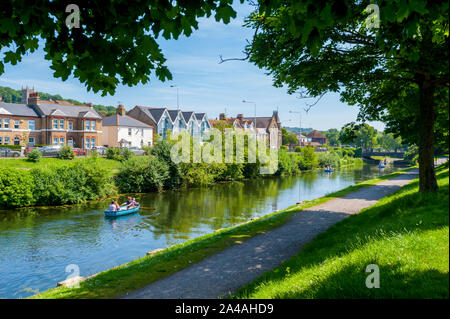 Boating on the Royal Military Canal, Hythe, Kent, England, United ...