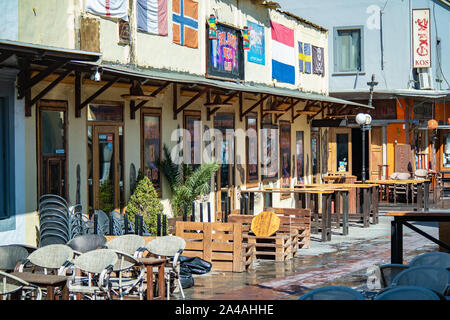 Bar street in Kos Town, Kos, Greece Stock Photo - Alamy