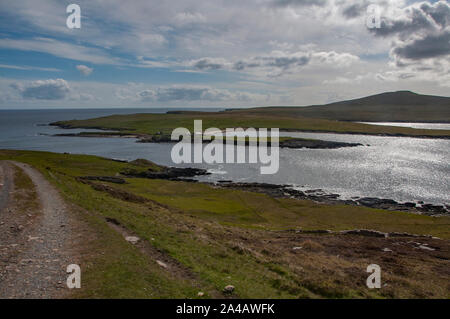 The island Nature Reserve of Noss from the Isle of Bressay, Shetland ...