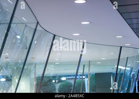 Double Curve Glass Panel of the Showcase. Curved of Shop Windows ...