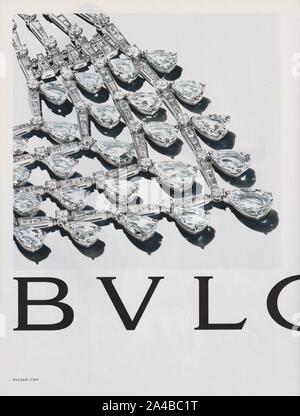 poster advertising BVLGARI Roma fashion house with Carla Bruni in paper ...