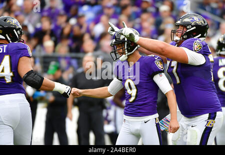 Baltimore Ravens guard Bradley Bozeman (77) looks on before an NFL ...