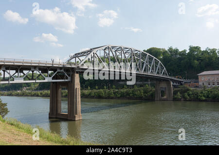 The South Side Bridge and Kanawha River, in Charleston, West Virginia ...