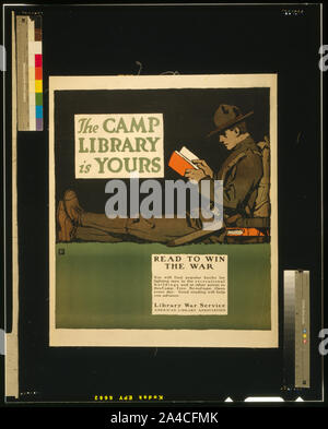 The camp library is yours - Read to win the war Stock Photo - Alamy