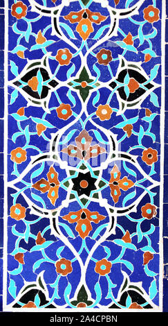 Detail of traditional persian mosaic wall with geometrical and floral ...