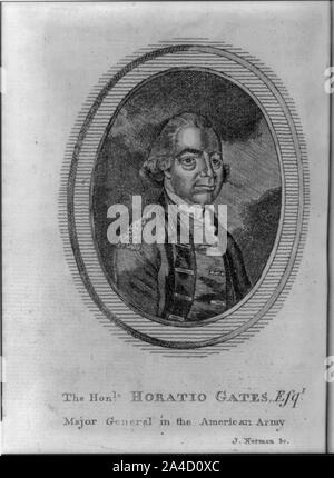 A portrait of Major General Horatio Gates, an important figure in the ...