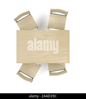 Top view of dining table with chairs Stock Photo - Alamy