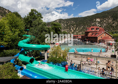 Glenwood Hot Springs - the worlds Largest mineral hot spring pool Stock ...
