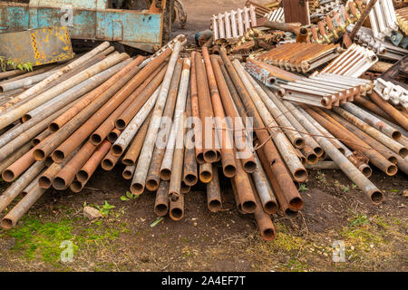 Scrap metal waste is stored in a recycling yard Stock Photo - Alamy