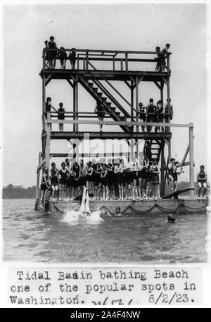 The Tidal Basin bathing beach in Washington, D.C., a popular ...