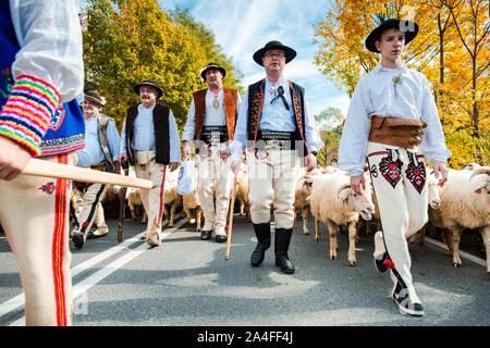 SZCZAWNICA,POLAND - OCTOBER 12, 2019: Polish Shepherds in Traditional ...