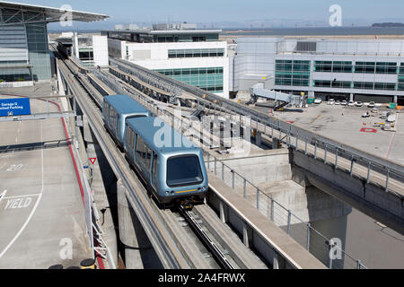 Tram at the San Francisco International Airport in California Stock ...
