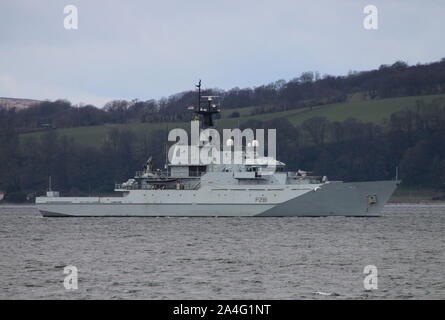 HMS Tyne (P281), a Batch 1 River-class patrol vessel operated by the ...