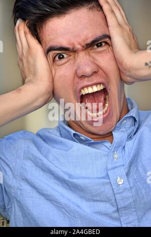 An Anxious Filipino Adult Male Stock Photo - Alamy