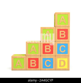 3D render of wooden blocks with letters arranged into Back to School ...