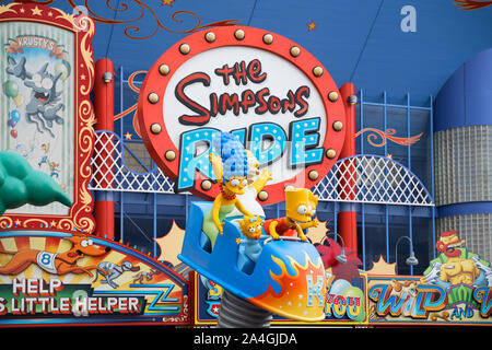 The Simpsons Ride, Virtual Reality Roller Coaster Rides at Universal ...