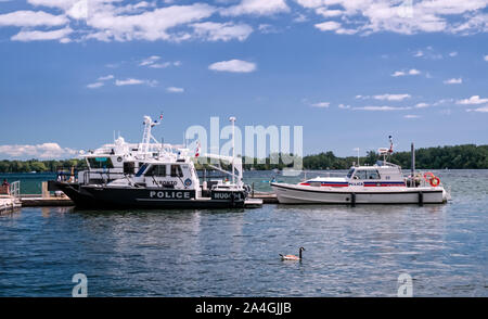 Toronto Harbour police patrol boat on duty. Ontario, Canada Stock Photo ...