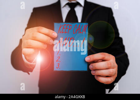 Handwriting text writing Keep Calm And. Conceptual photo motivational ...