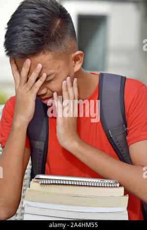 Sad University Filipino Boy Student Walking Stock Photo - Alamy