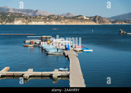 Cachuma Lake marina boat rentals and boat launch sign. Santa Barbara ...