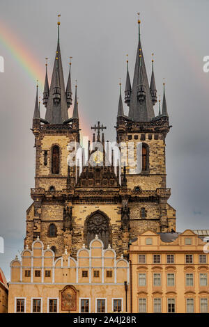 Prague Castle with rainbow - Czech republic Stock Photo - Alamy