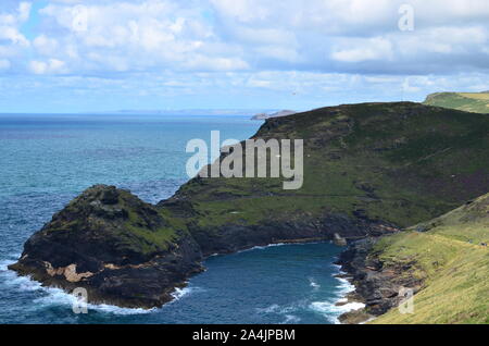 Penally Point at the entrance to Boscastle Harbour on the North ...