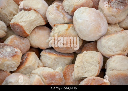 Traditional African food Diphaphatha fresh rolls, cooked outdoors in ...