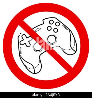 prohibition sign to play computer games Stock Vector Image & Art - Alamy