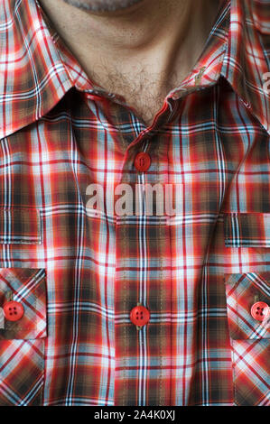 Close up of shirt with checked patterns Stock Photo - Alamy
