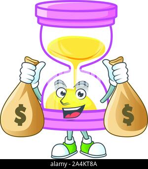 With money bag character hourglass concept for business deadline Stock ...