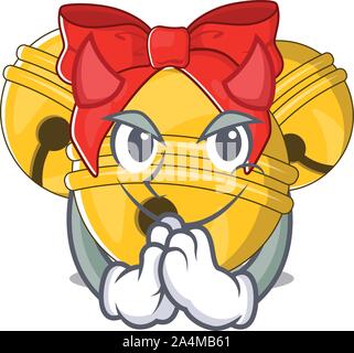 Smirking christmas decoration in bell balls cartoon Stock Vector Image ...