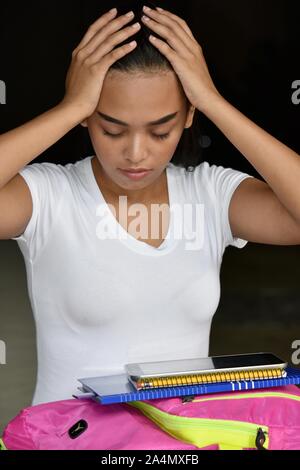 Cute Female Student Under Stress Stock Photo - Alamy