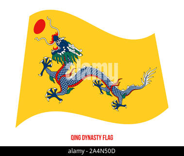 Qing Dynasty (1636-1912) Flag Waving Vector Illustration on White ...
