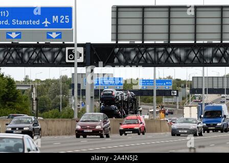 The busy M4 motorway west of London photographed looking East from an ...
