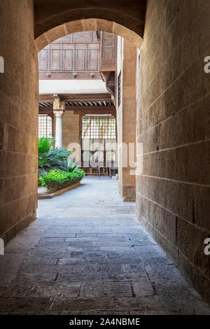 Stone bricks vaulted entrance of historic Beit El Sehemy house, Cairo ...